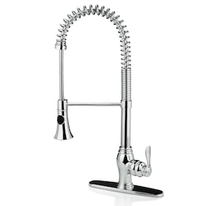 iSpring Single-Handle Pull-Down Sprayer Kitchen Faucet with Spring ...
